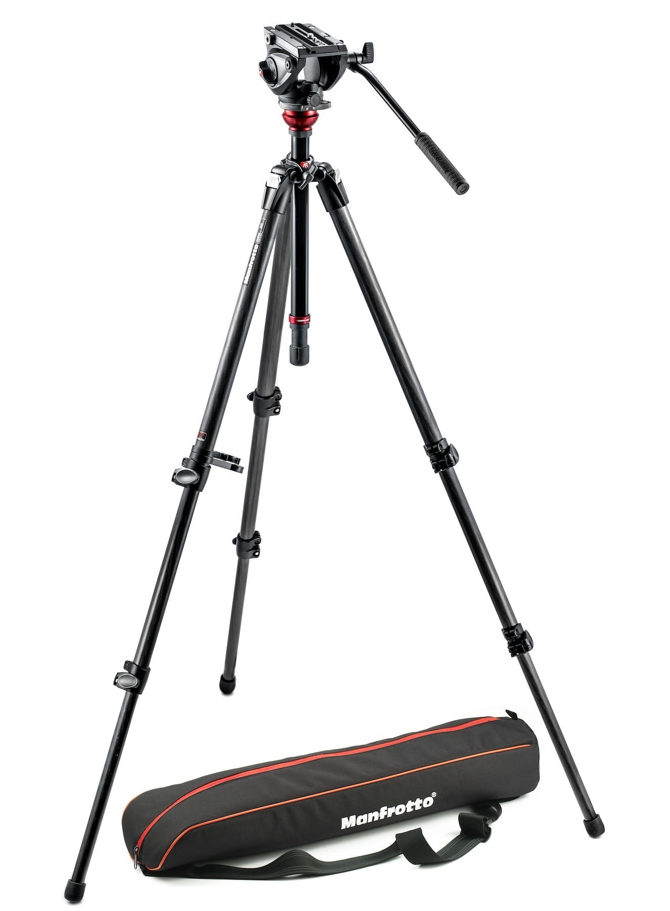 Manfrotto MVH-500AH Fluid Head with 755CX3 MagFibre Tripod - Walmart.com