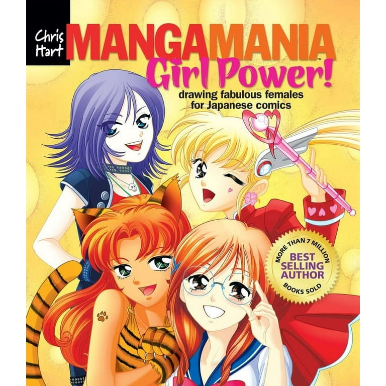 manga girls coloring book