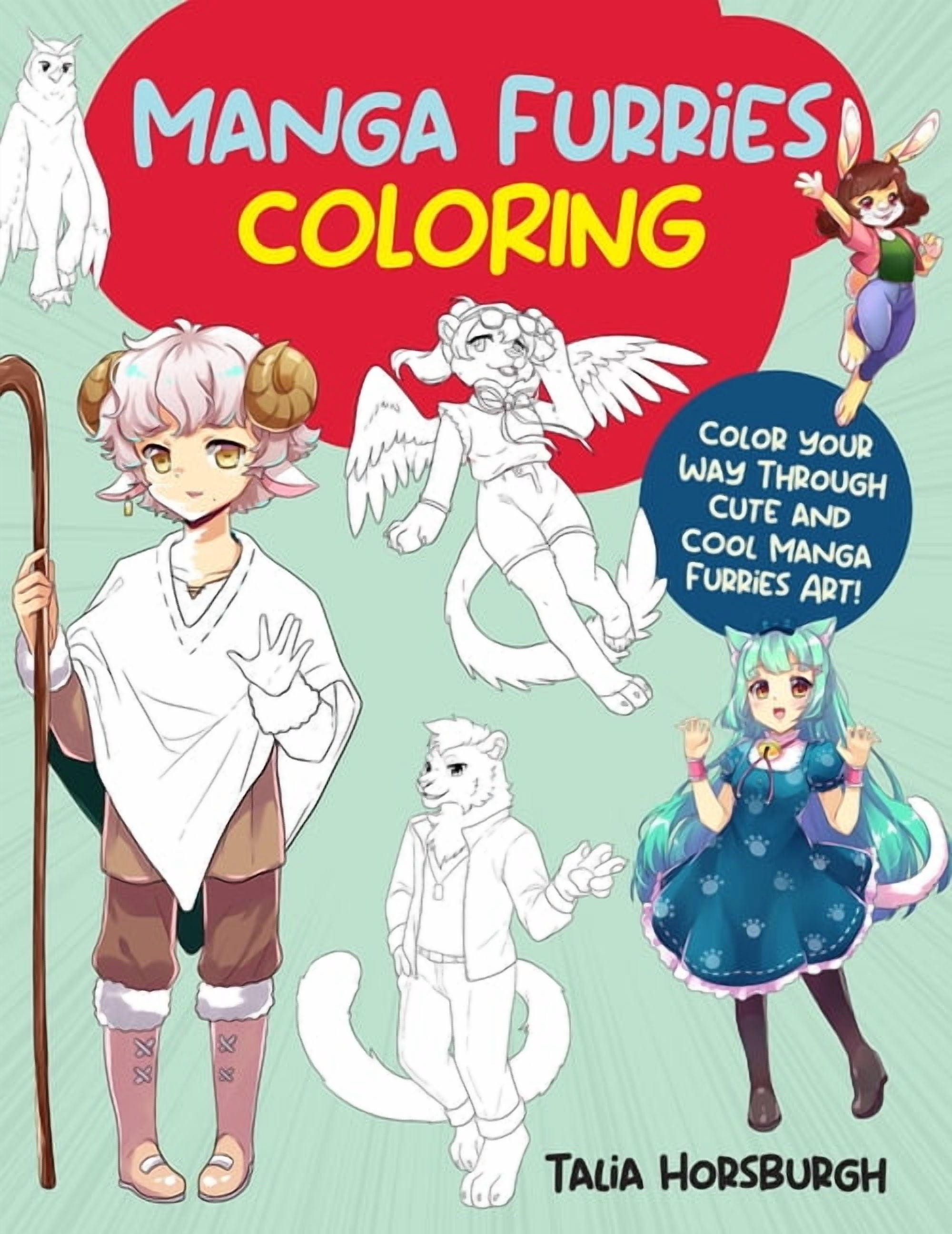 Manga Coloring Manga Furries Coloring: Color Your Way Through Cute and ...