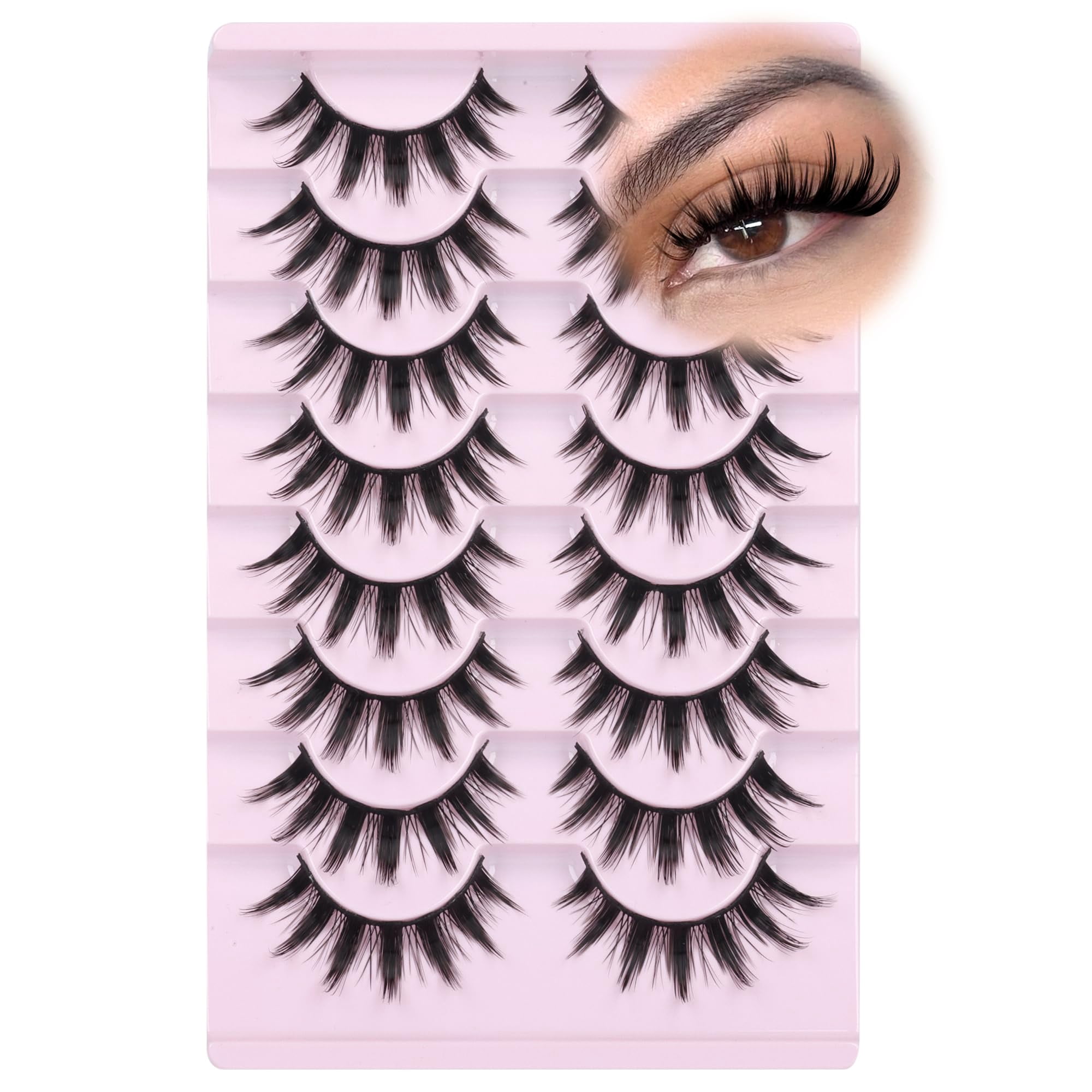 Manga Lashes 8 Pairs OLF24 15mm Wispy Spiky Anime False Eyelashes ...