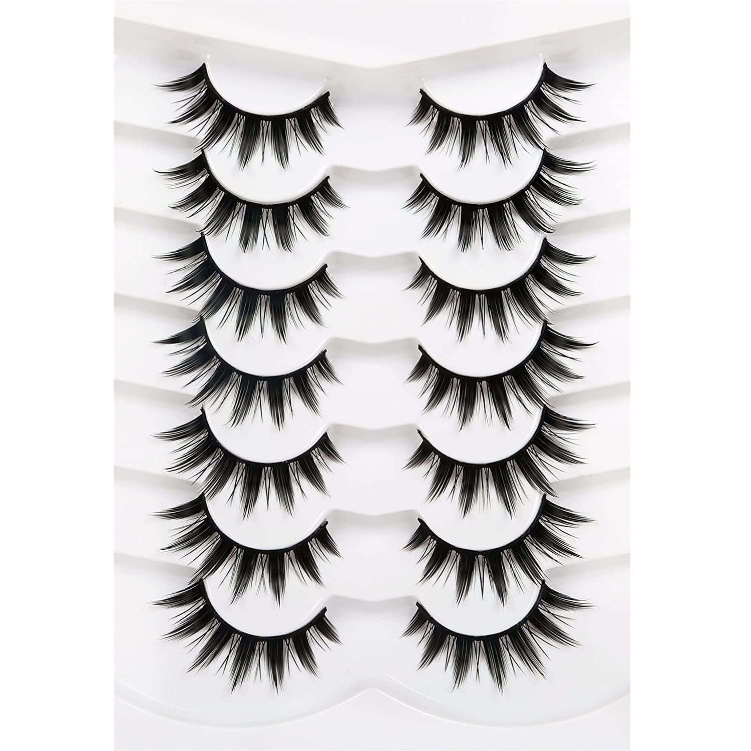 Manga Lashes False Eyelashes Doll Eye Lashes Natural 8D Spiky Thick ...
