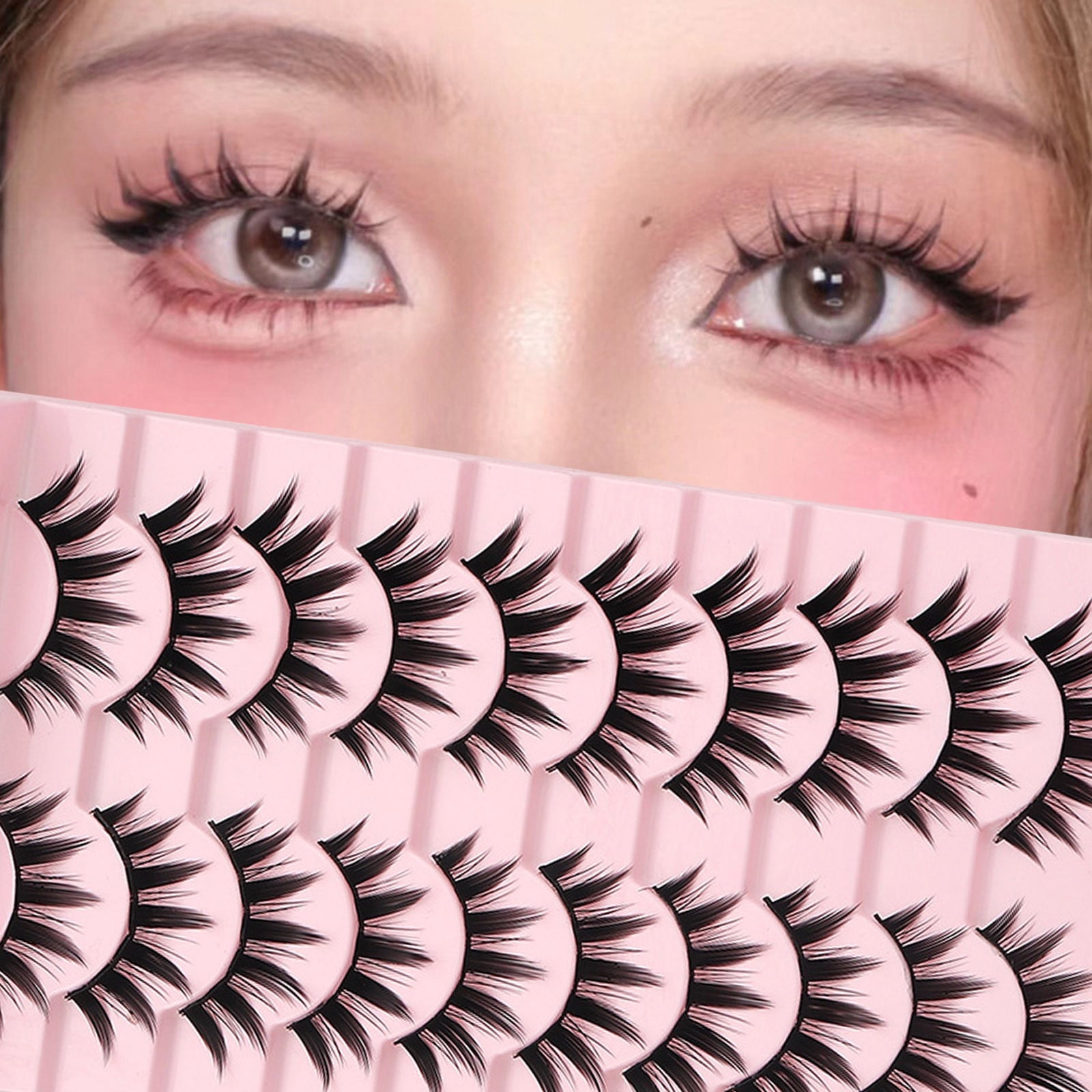 Manga Lashes Natural Look False Eyelashes Anime Lashes Wispy Spiky 8D ...