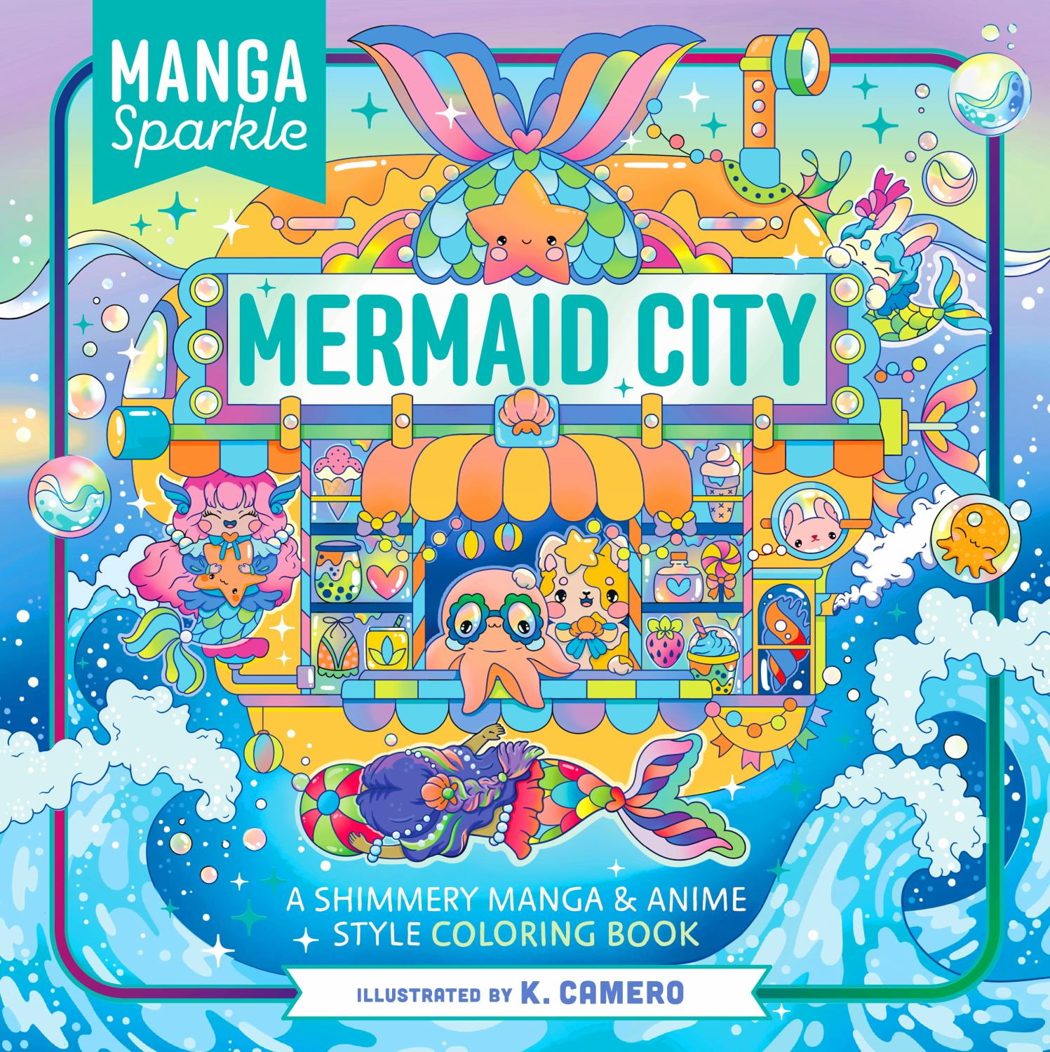 Unbranded Manga Sparkle Mermaid City Shimmery Coloring Book, Anime ...