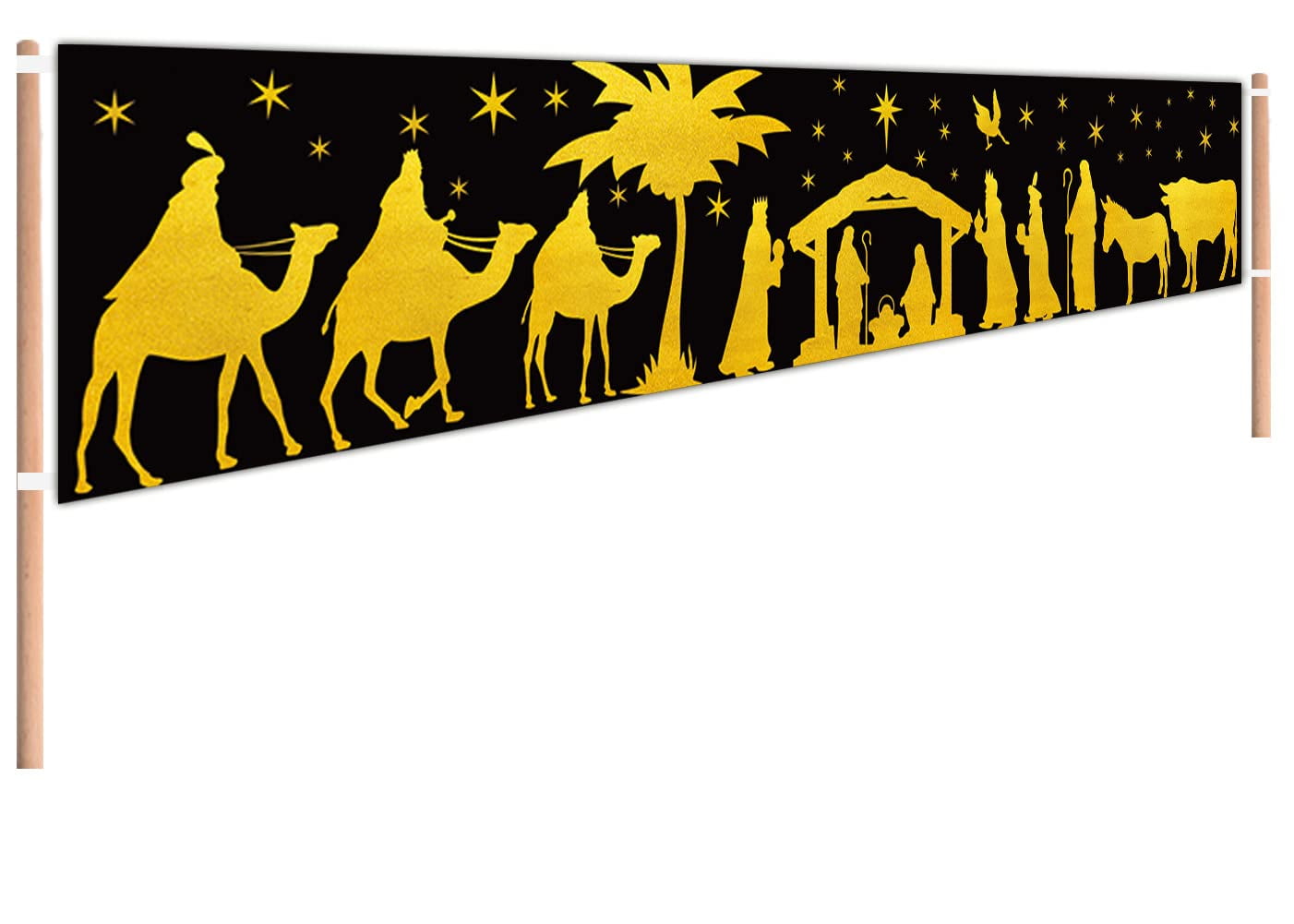 Manger Scene Religious Christmas Banner Jesus Christianity Banners ...