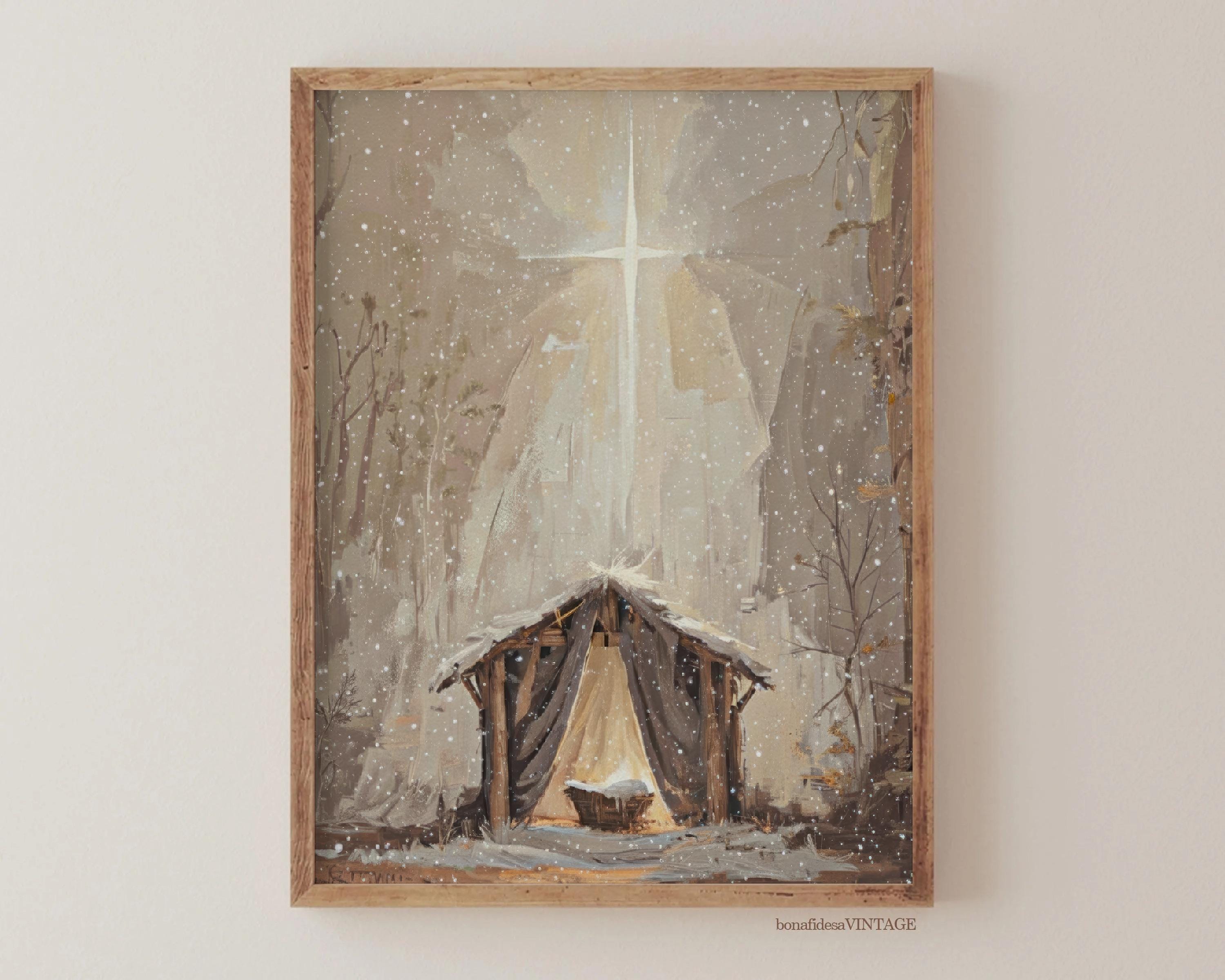 Manger Wall Art Poster Nativity Wall Art Poster Christian Wall Art ...