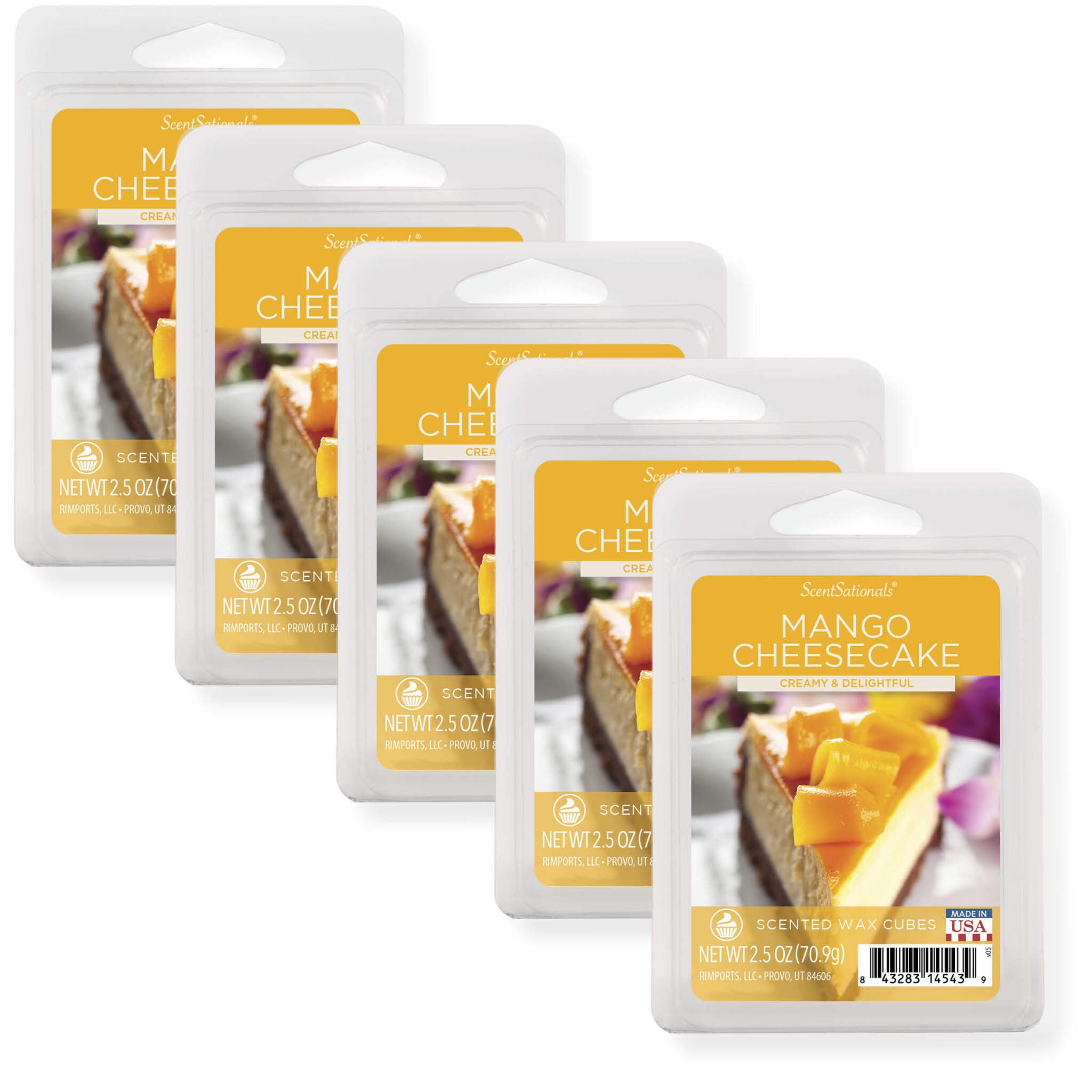 Mango Cheesecake Scented Wax Melts, ScentSationals, 2.5 oz (5-Pack ...