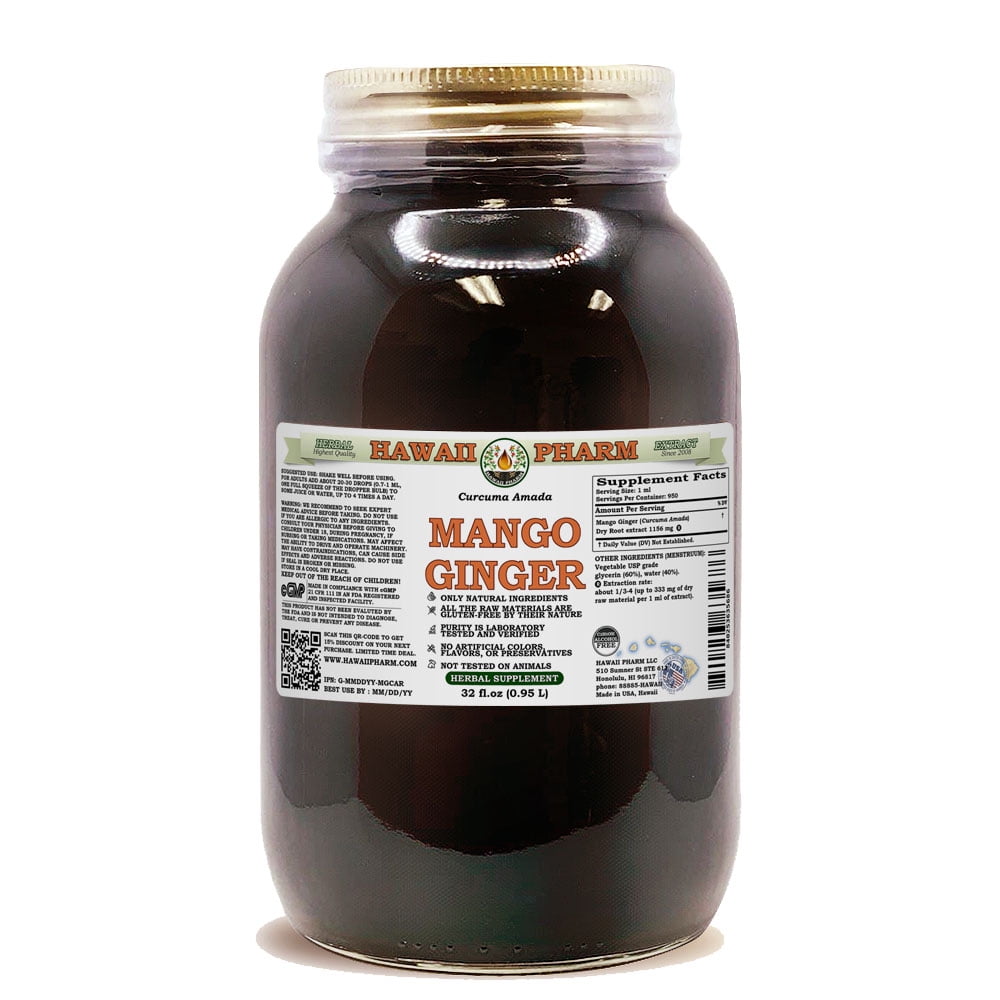 Mango Ginger (Curcuma Amada) Dry Root ALCOHOL-FREE Liquid Extract ...