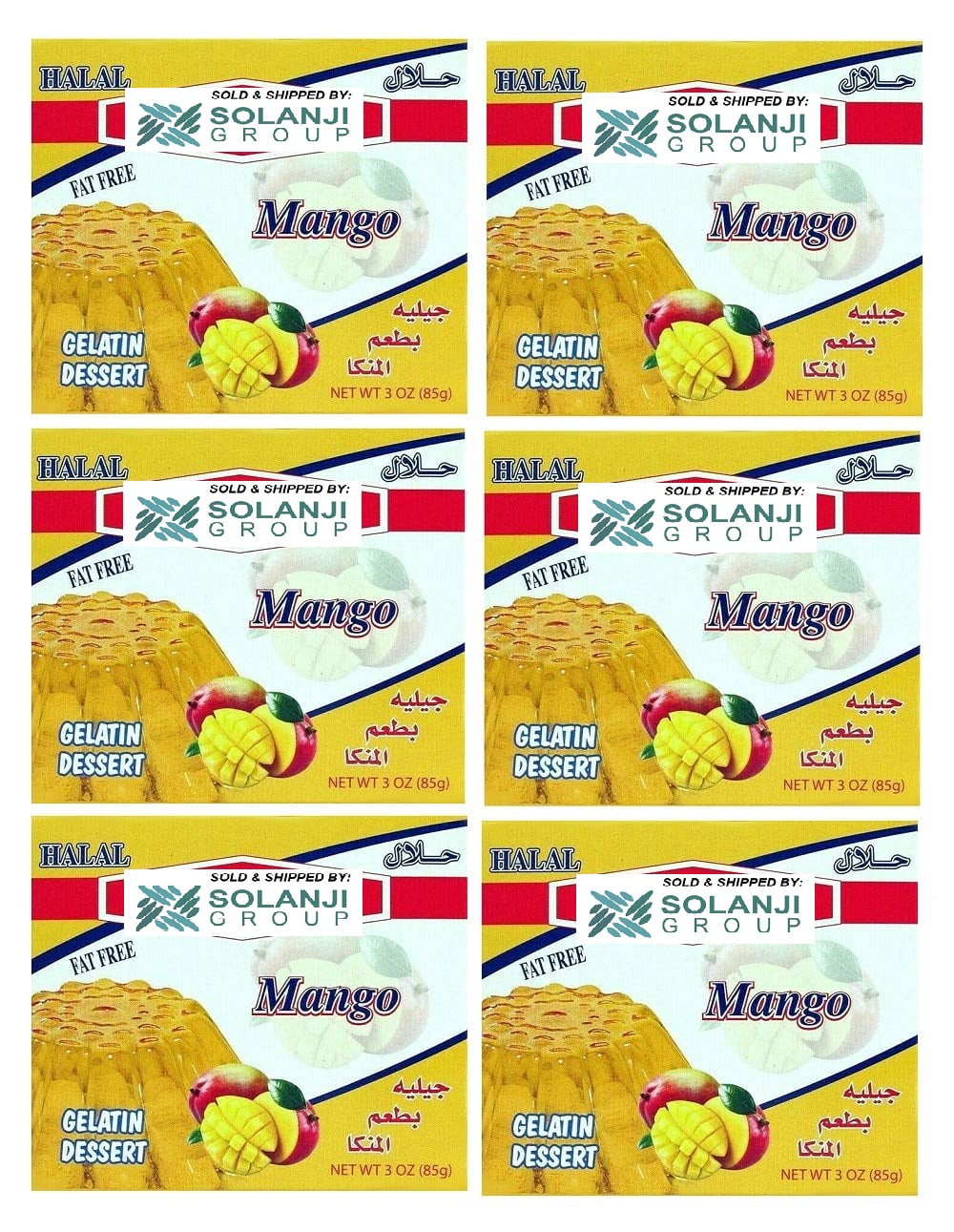 Mango Halal Gelatin Dessert Jell-O 3.oz each - Pack of 6 - جيليه ...