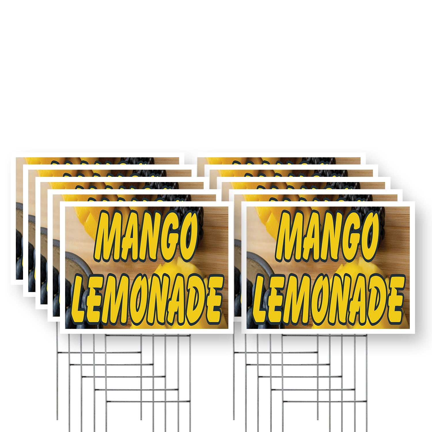 Mango Lemonade Yard Sign 10 Pack of 18 Inch x 24 Inch Double Sided ...