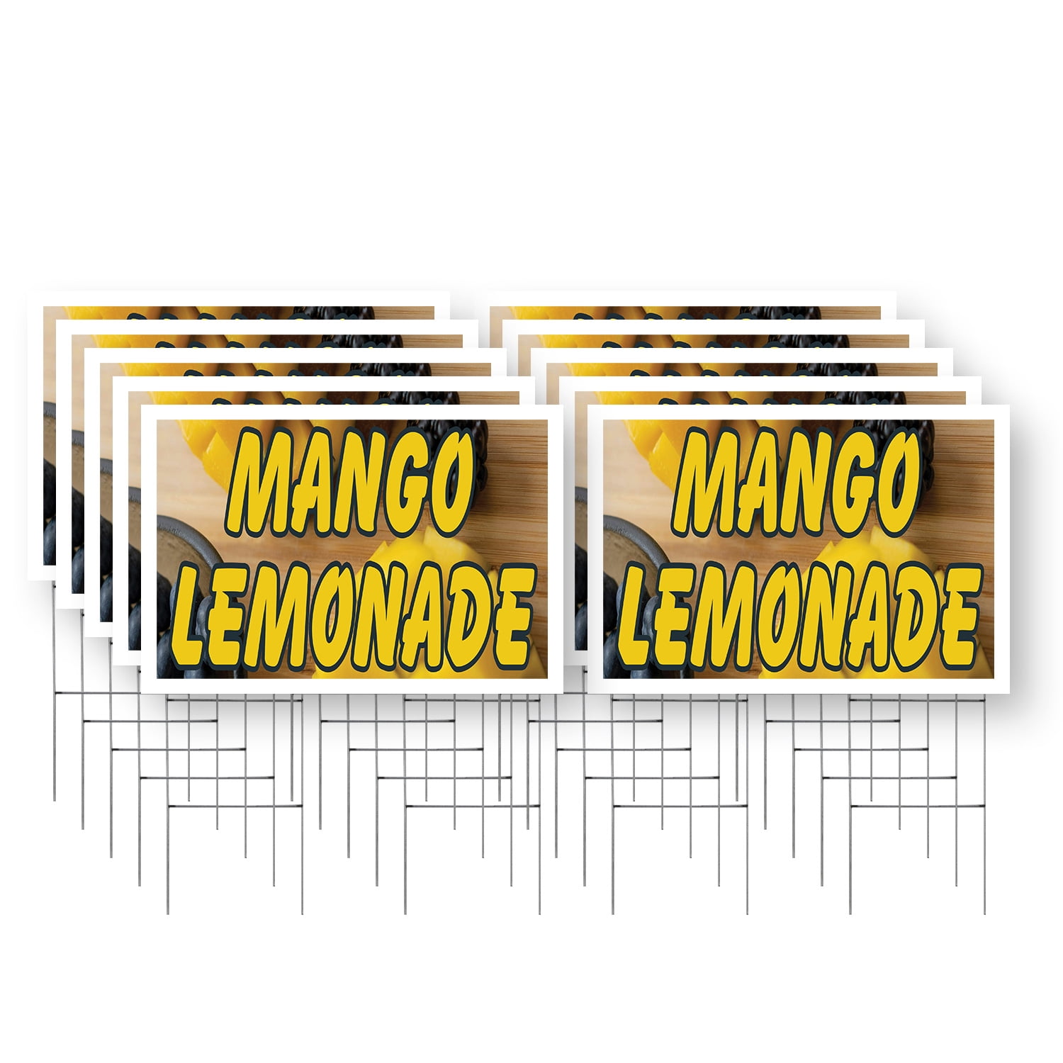 Mango Lemonade Yard Sign 10 Pack of 24 Inch x 36 Inch Double Sided ...