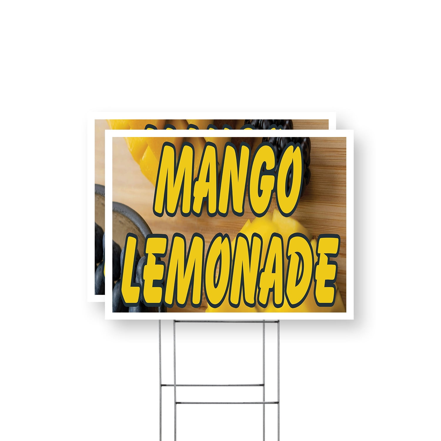Mango Lemonade Yard Sign 2 Pack of 18 Inch x 24 Inch Double Sided ...