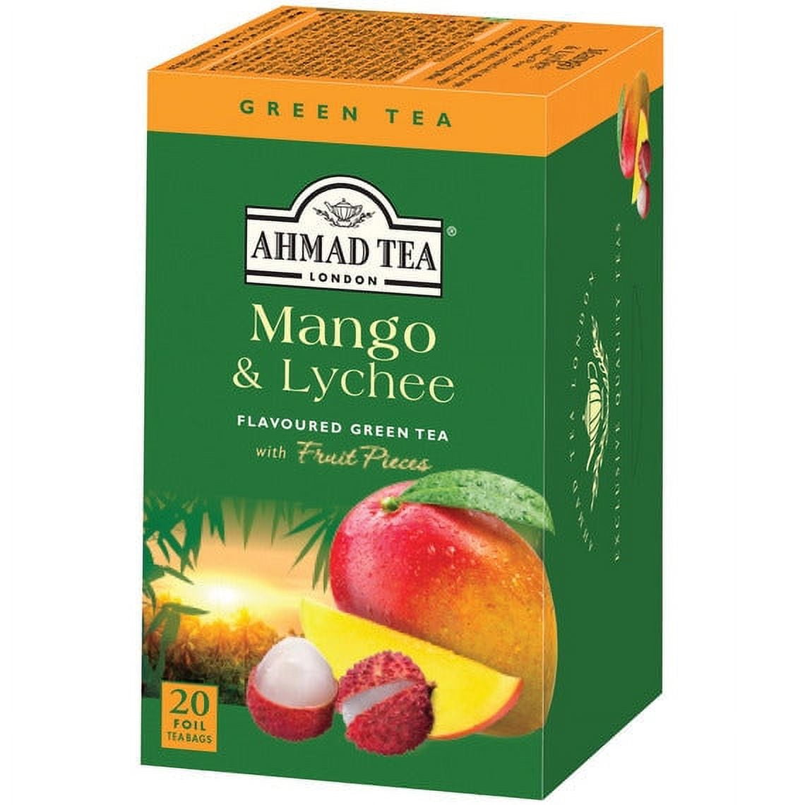 Mango & Lychee Green Tea | 20' Tea Bags | Ahmad Tea - Walmart.com