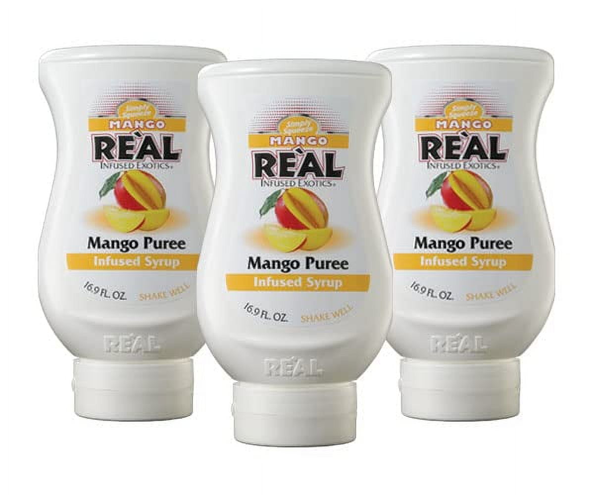 Mango , Mango Puree Infused Syrup, 16.9 FL OZ Squeezable Bottle (Pack ...