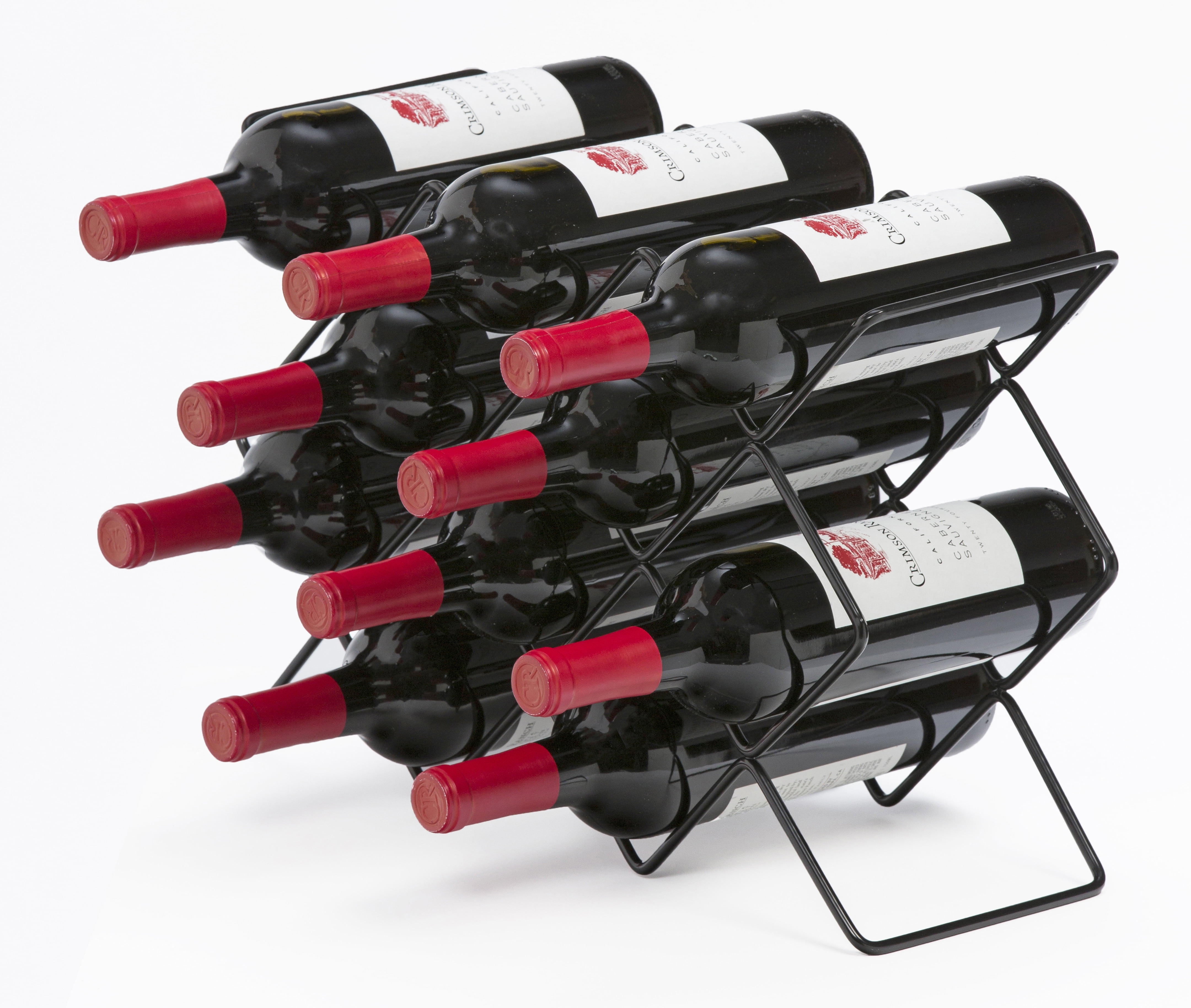 Mango Steam Elegant 10 Bottle Wine Rack Versatile Countertop & Fridge ...