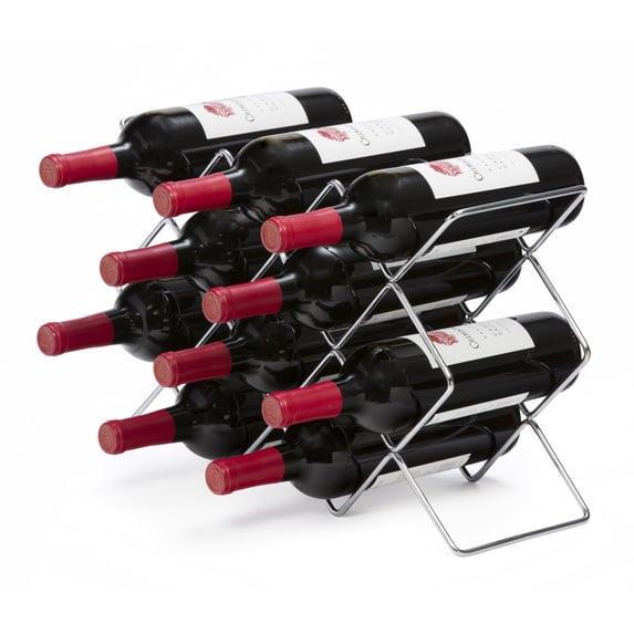 Mango Steam Elegant 10 Bottle Wine Rack Versatile Countertop & Fridge ...