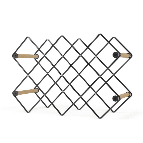 Mango Steam Modern Steel Geometric 10-Bottle Wine Rack Tabletop - Wood ...