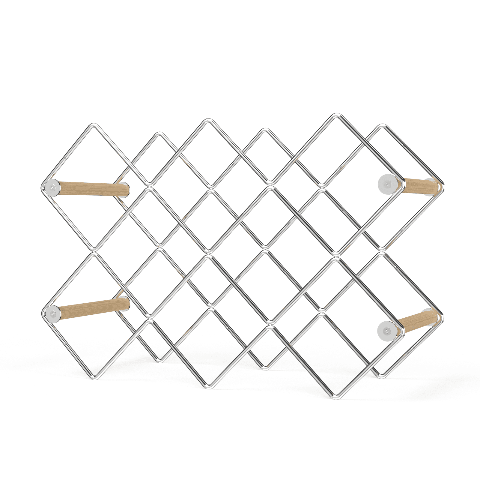 Mango Steam Modern Steel Geometric 10-Bottle Wine Rack Tabletop - Wood ...
