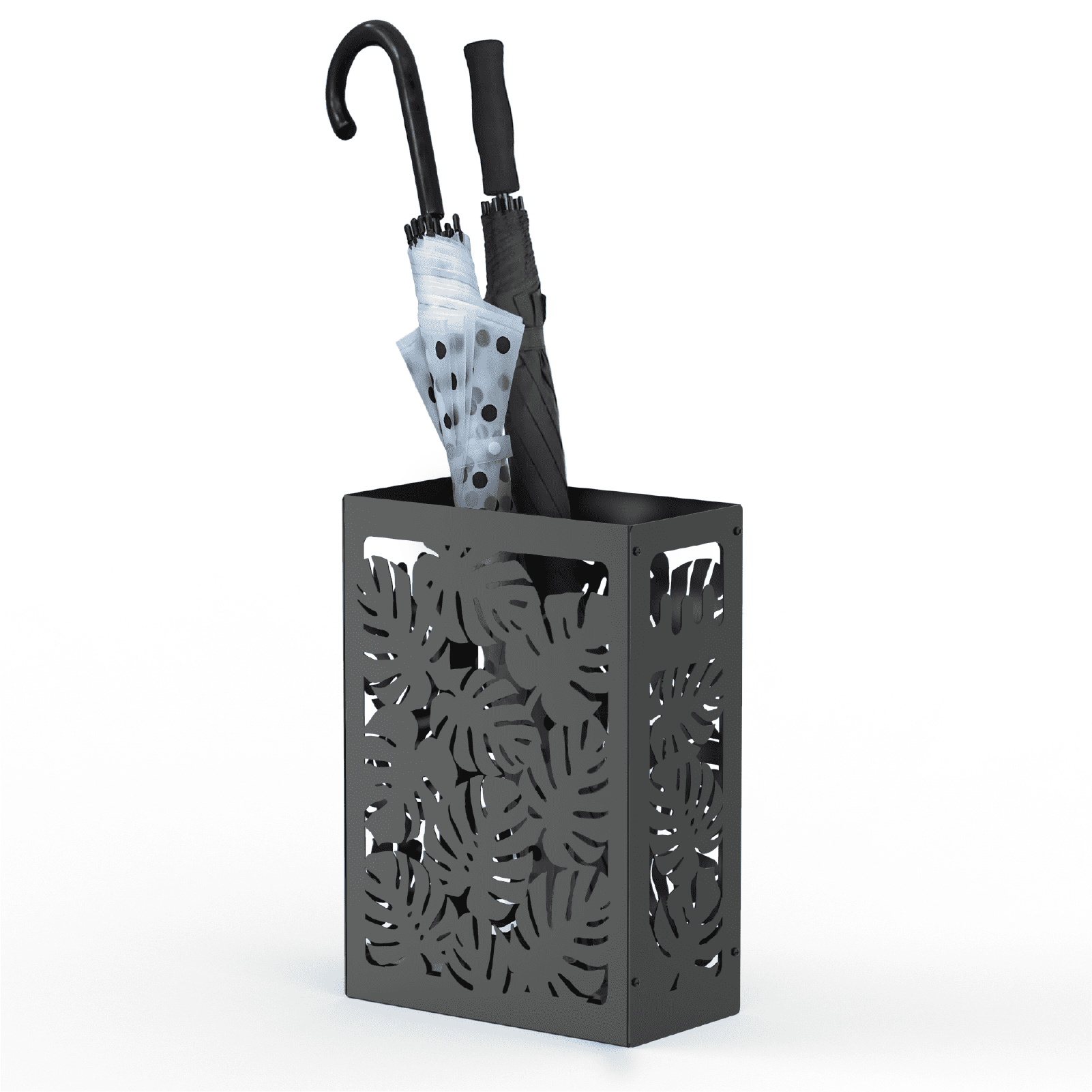 Mango Steam Rectangle Metal Umbrella Stand, Monstera Black - Walmart.com