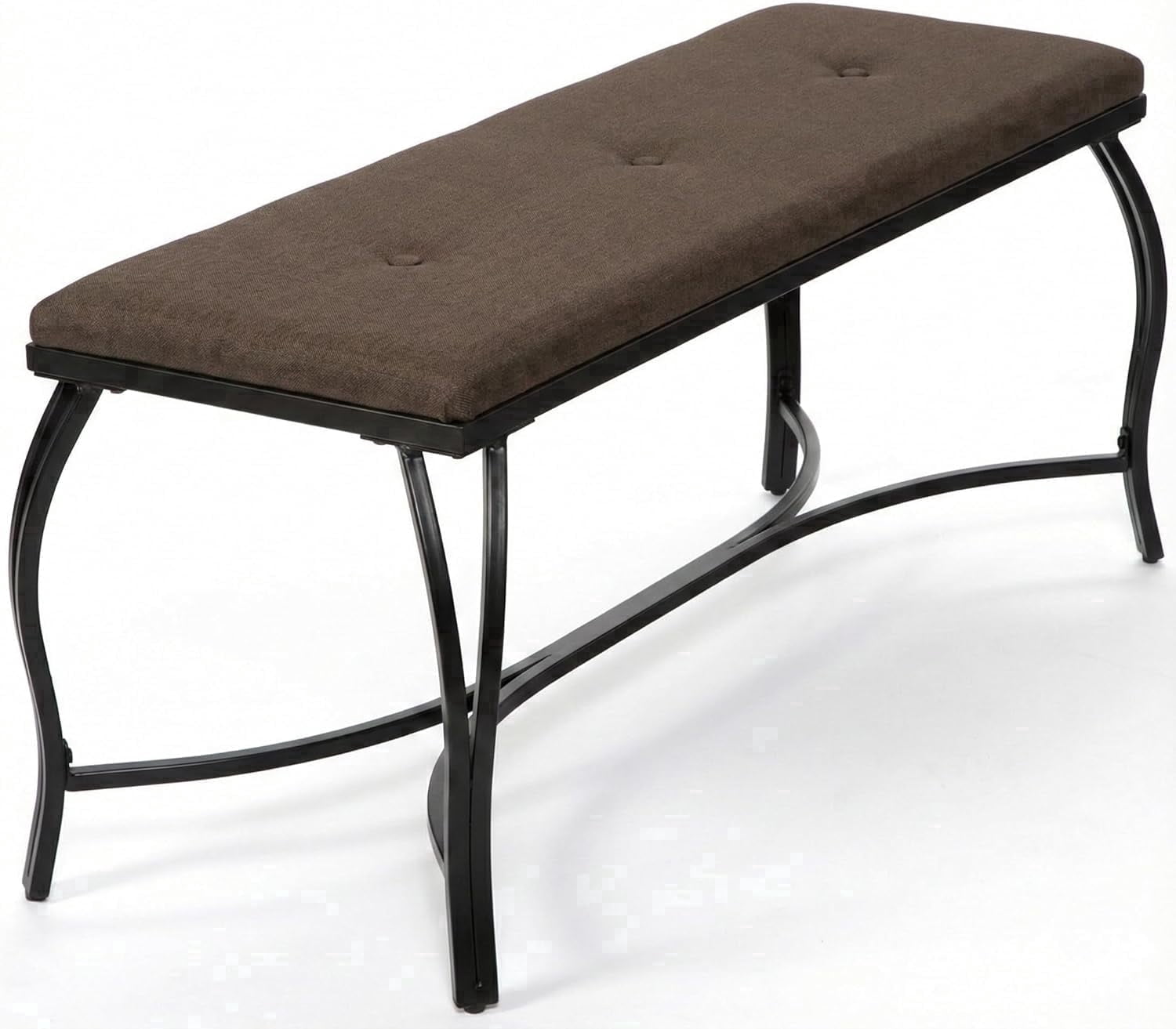 Mango Steam Vienna Upholstered, Powder Coated Bench, Mocha Brown, Large ...