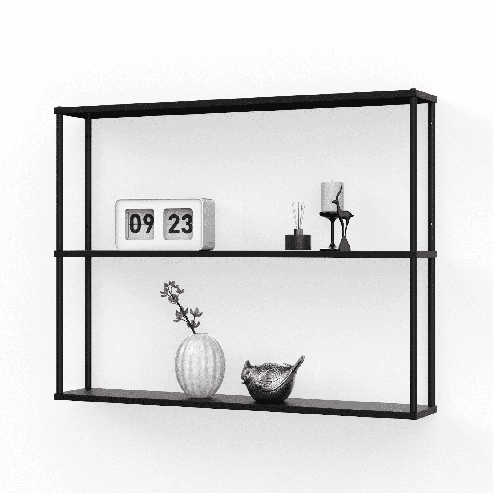 Mango Steam Wall-Mounted Steel Shelving Unit - 28" H X 36" W X 6" D ...