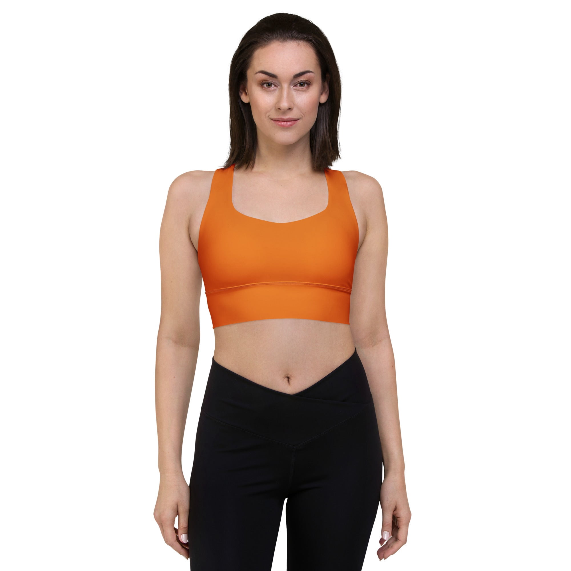 Mango Tango Sports Bra, Ladies Orange Sports Bra with Lining, Women ...