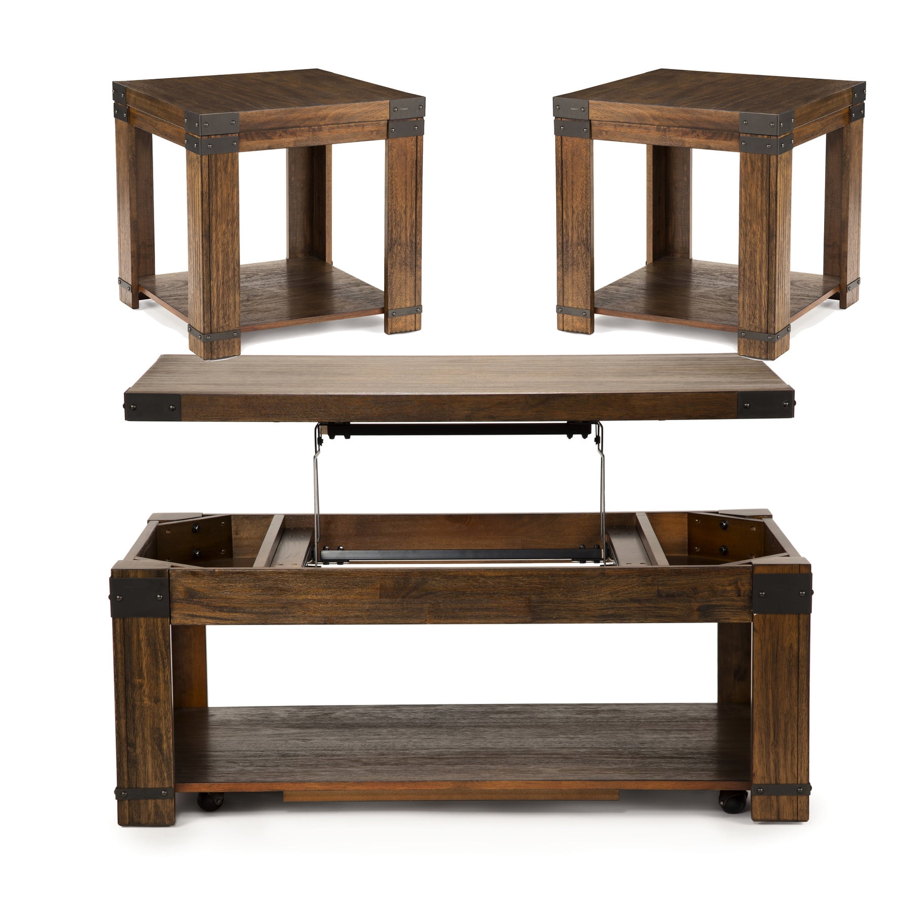 Mango Veneer Table with Shelves - Reading Nook and Book Storage ...