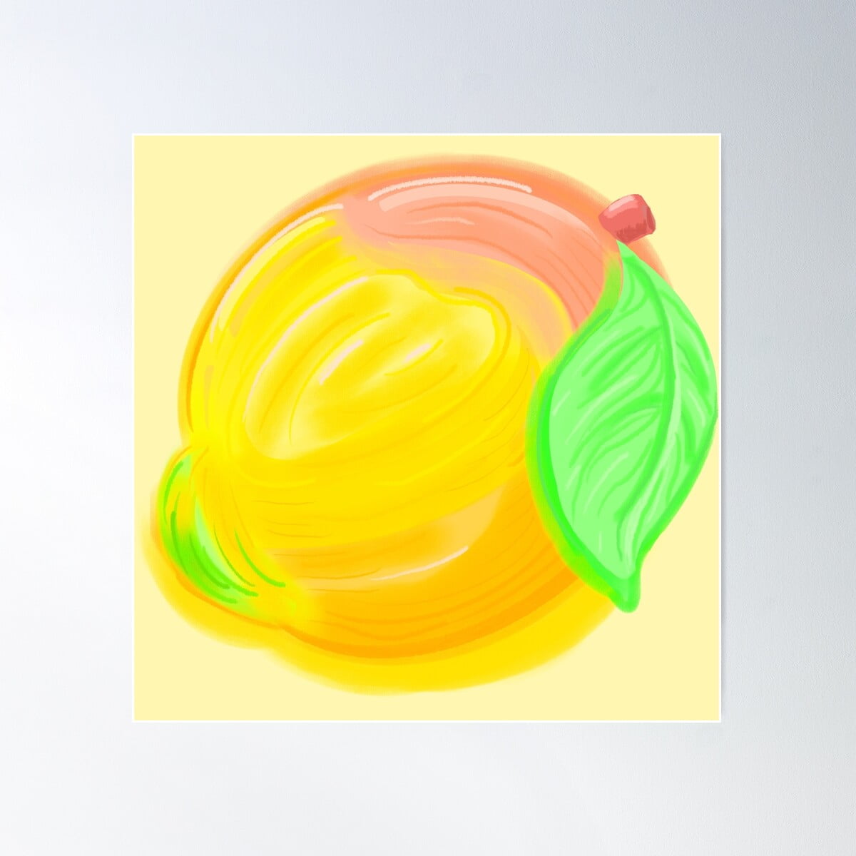 Mango With Bright Colors Poster Wall Art, Modern Wall Decor For Living ...