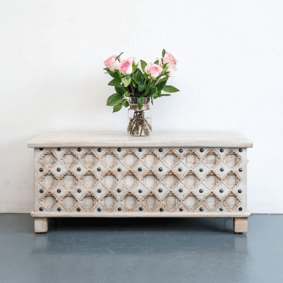 Mango Wood Coffee Table Storage Trunk - Walmart.com