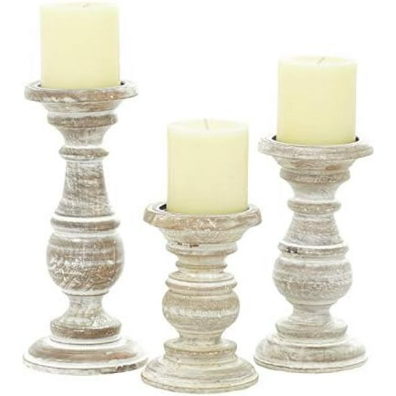 Mango Wood Decorative Candle Holder Turned Style Pillar Candle Stand ...