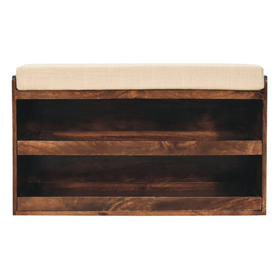 Mango Wood Shoe Rack With Mud Linen And Pull Out Organizers Walnut ...