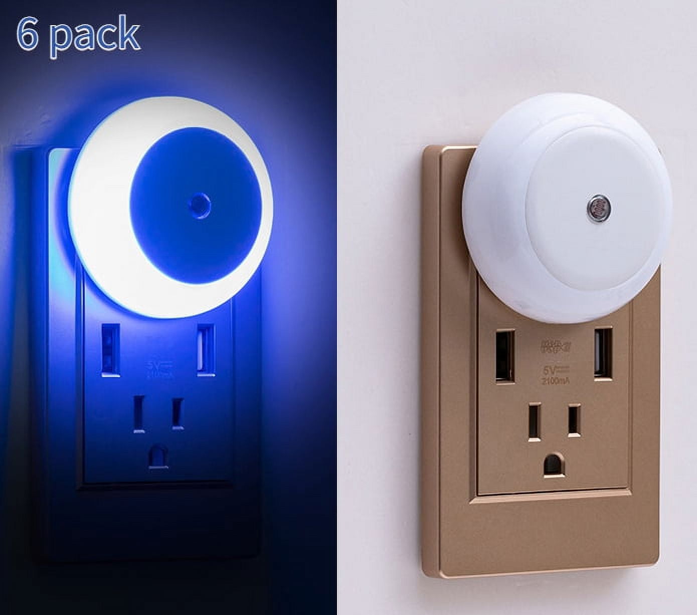 MangoFeel Plug In LED Night Lights, (6 Pack) - Walmart.com