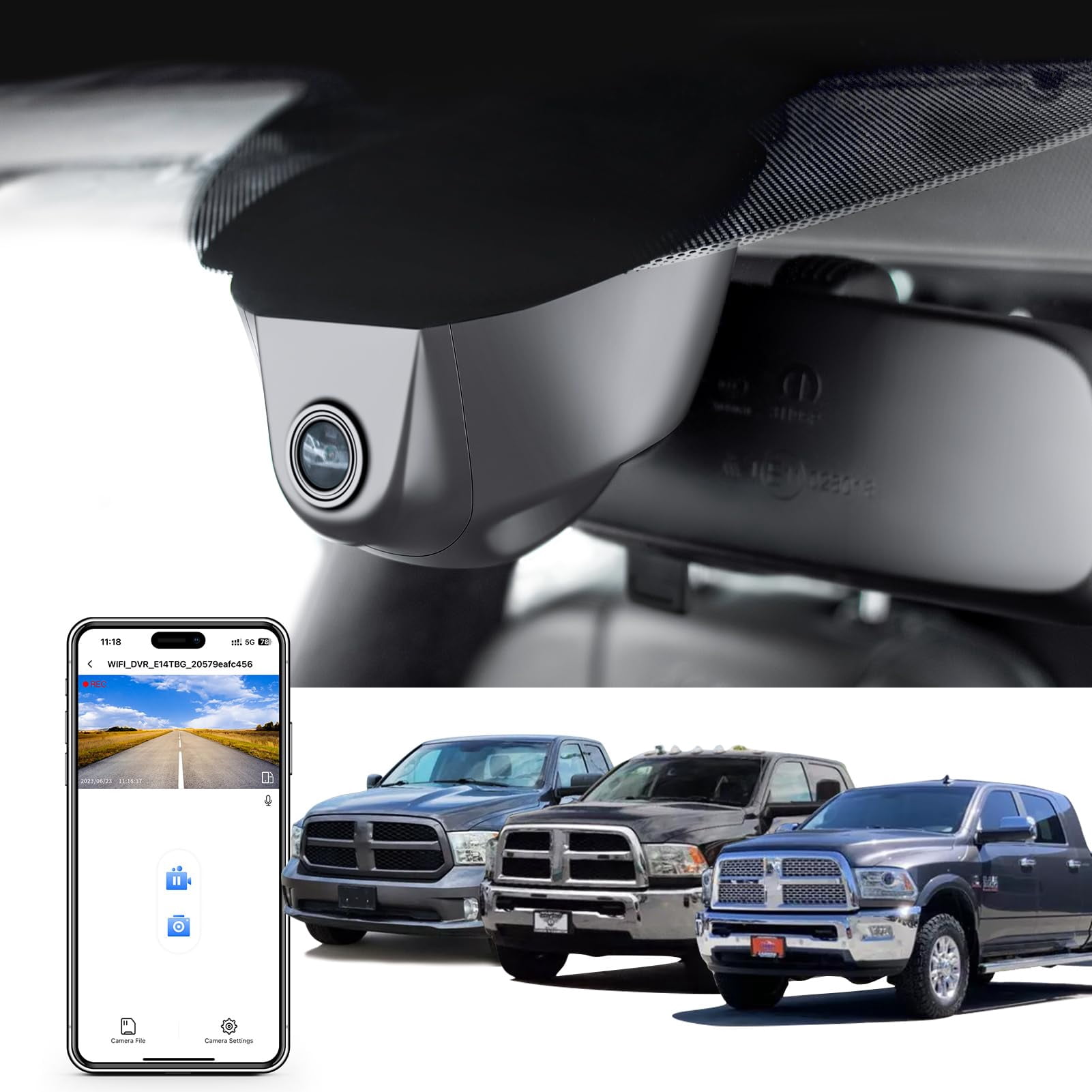 Mangoal 4K Dash Cam Custom fit for 4th Gen Dodge RAM 1500/2500/3500 ...