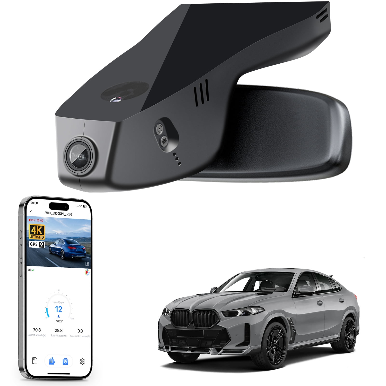 Mangoal 4K Dash Cam Starvis Sensor Fit for BMW X6 Gen3 G06 2020-2023 ...