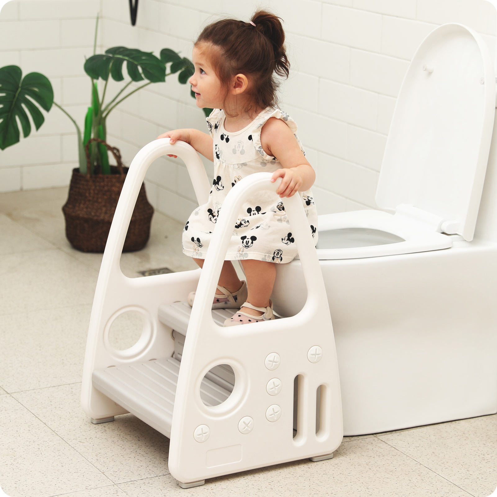 Costway Kids Plastic Step Stool for Bathroom & Kitchen, Toddler's ...