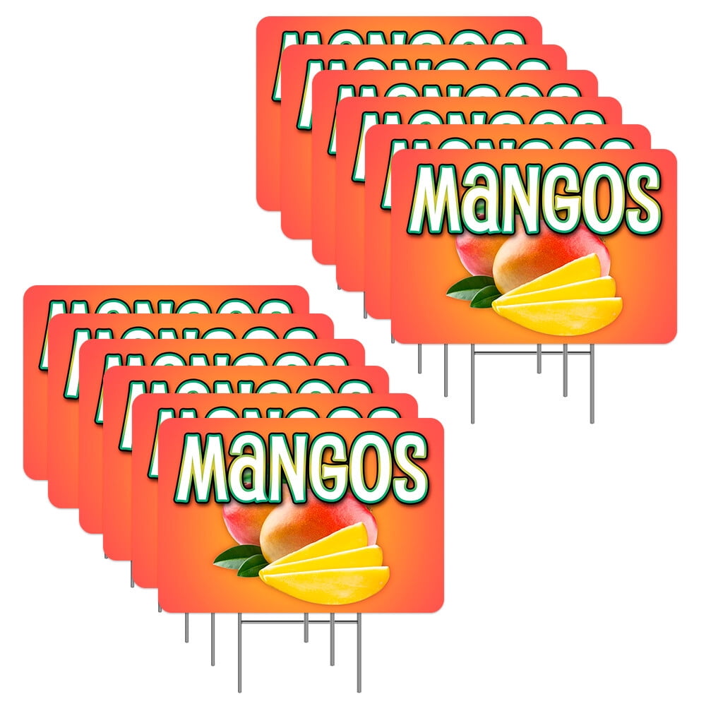 Mangos 12 Pack Yard Signs - Each Sign is 24" x 16" Single-Sided and ...