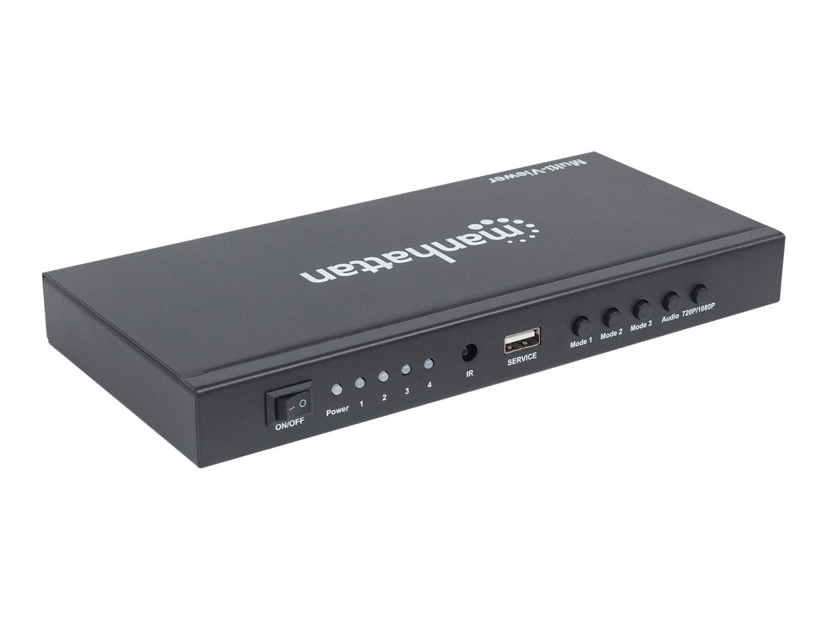 Manhattan 1080p 4-Port HDMI Multiviewer Switch, Switch with Four Inputs ...