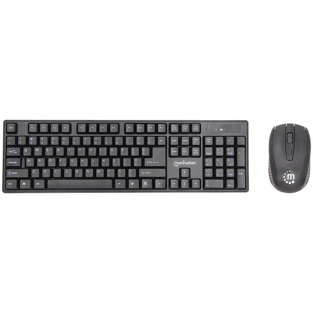 Manhattan Ergonomic Combo Wireless Keyboard & Optical Mouse Set, Full ...