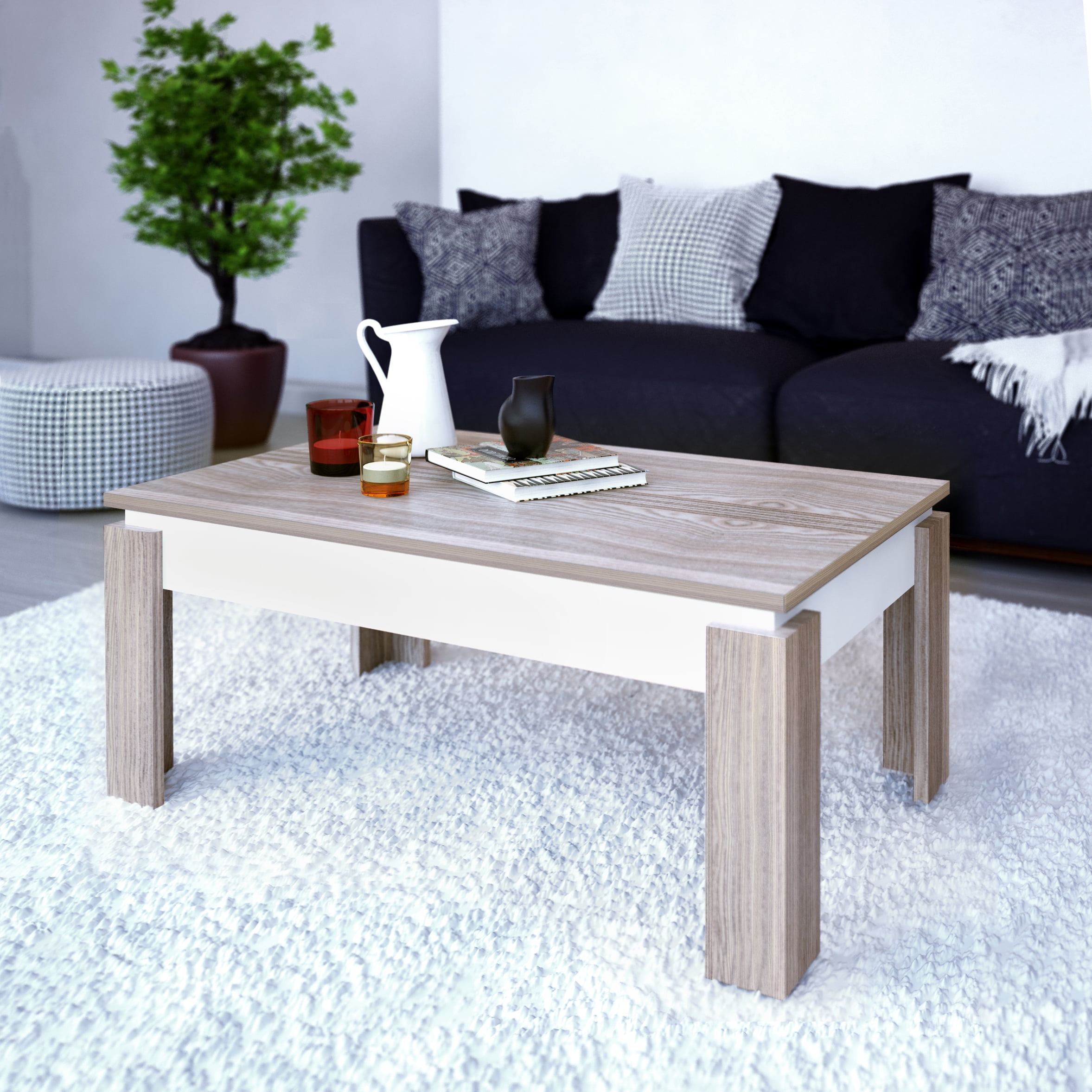 Manhattan 35" Rectangle Engineered Wood Coffee Table, Cordoba - Walmart.com