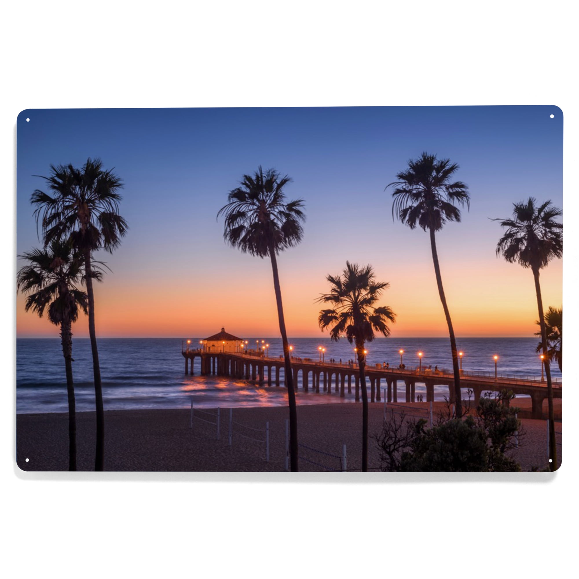 Manhattan Beach Pier at Sunset, Los Angeles, California Photography A ...