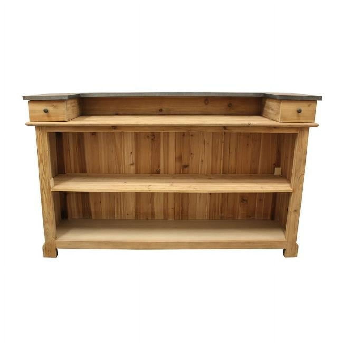 Manhattan Beach Solid Wood Kai Bar in Natural with Spot-Resistant Zinc ...