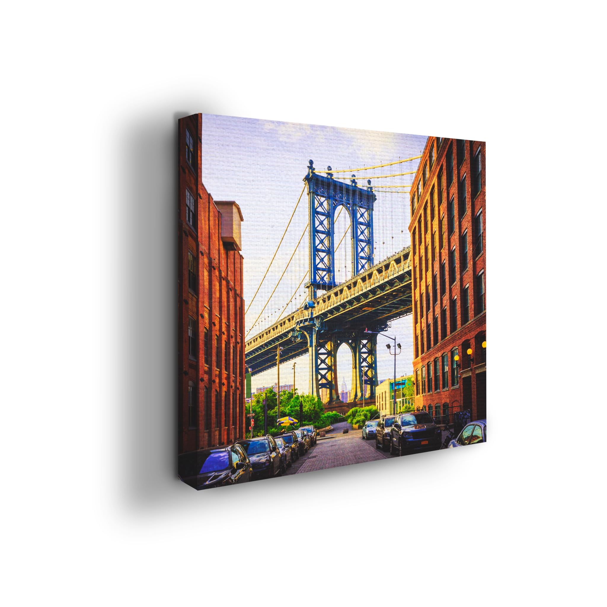 Manhattan Bridge Canvas Wall Art by Mavis Print- 14x14 inches Bridge ...