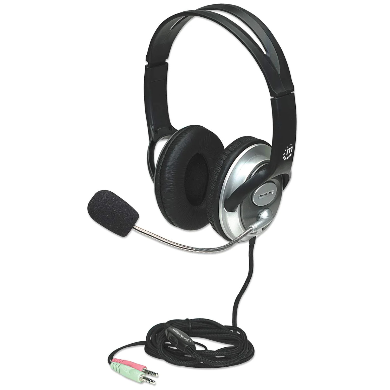 Manhattan Classic Stereo Headset with Flexible Metal Boom Microphone ...