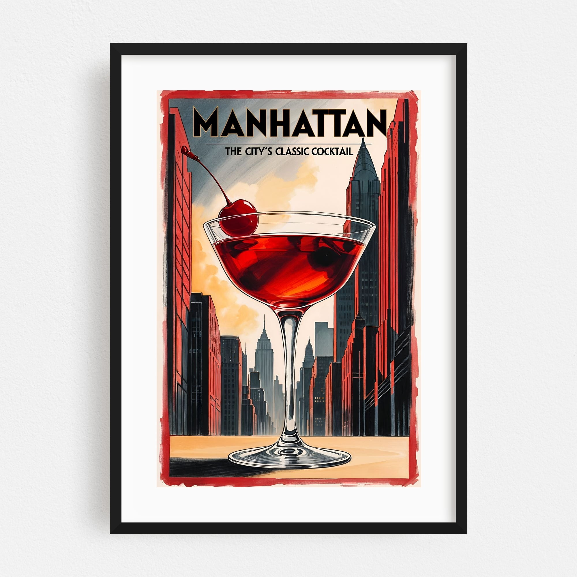 Manhattan Cocktail Poster: Vintage New York Sophistication - Manhattan ...