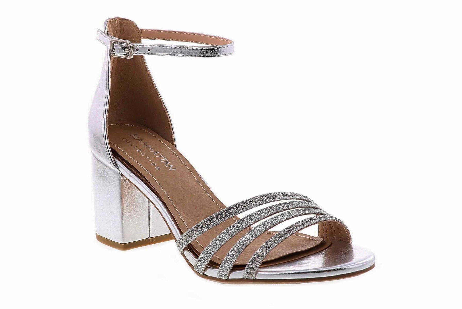 Manhattan Collection Demi Silver Heeled Sandal - Walmart.com