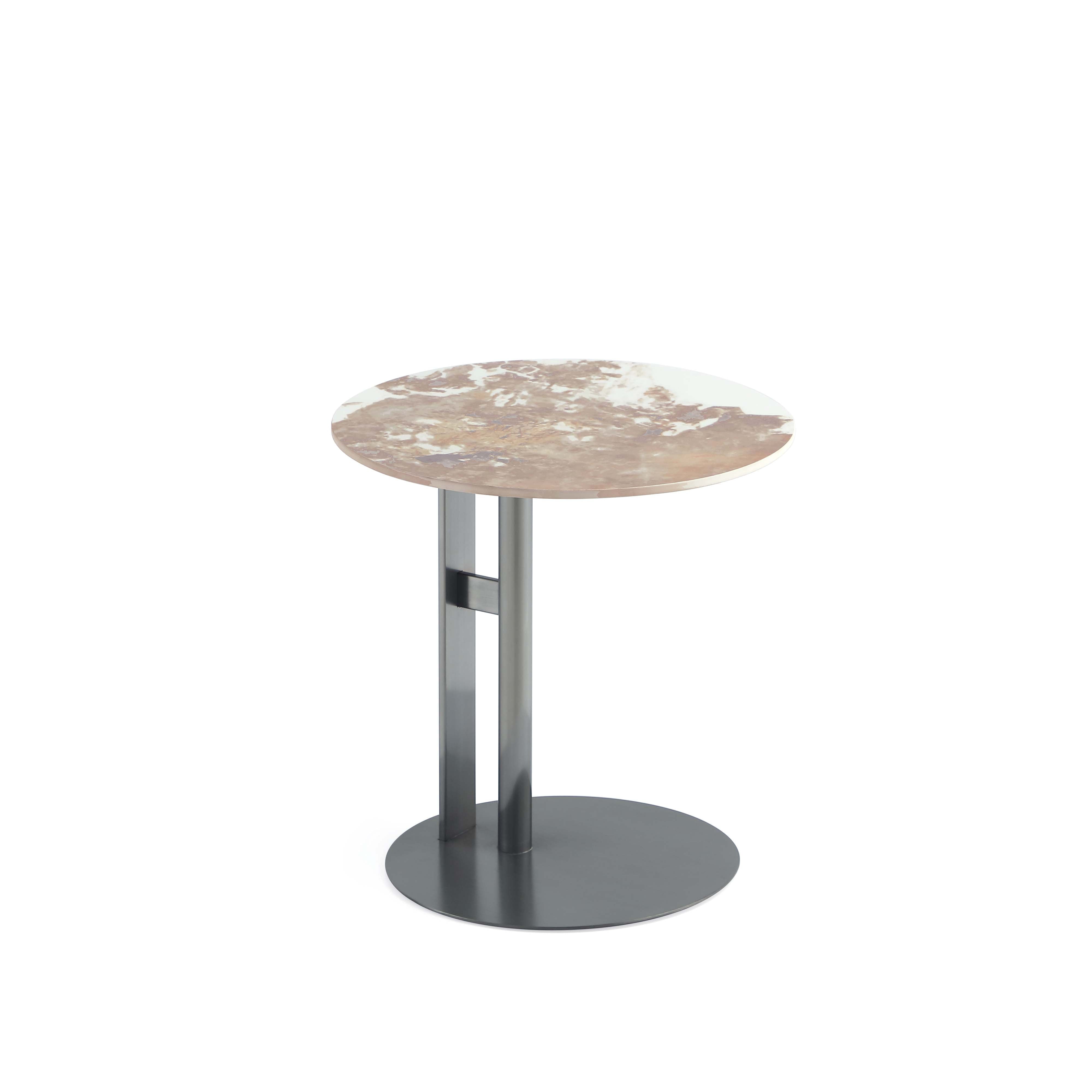 Manhattan Comfort Alondra Modern End Table with Stainless Steel Base in ...