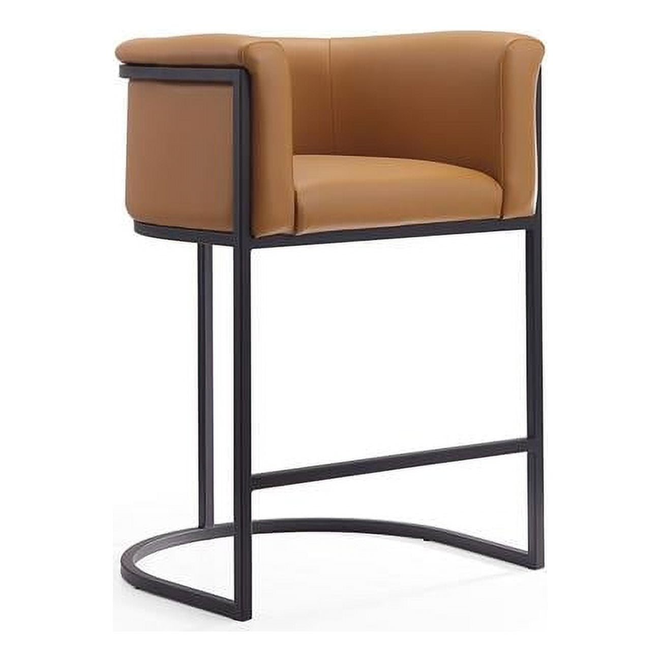 Manhattan Comfort Cosmopolitan Camel & Black Metal Counter Height Bar Stool - Walmart.com