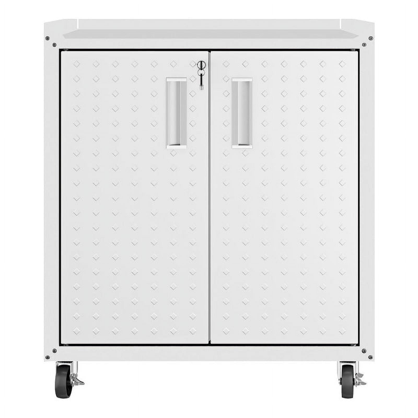 Manhattan Comfort Fortress Metal Mobile Garage Cabinet with Shelves in ...