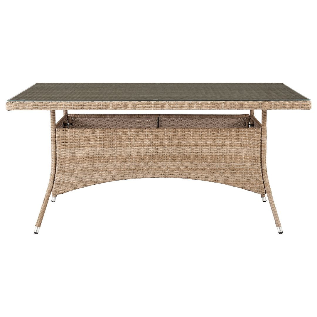 Manhattan Comfort Genoa Wicker / Rattan Patio Dining Table in Natural ...