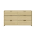 Grace Modern 60 Double Dresser with 6 Drawers in Natural Oak and Gold ...