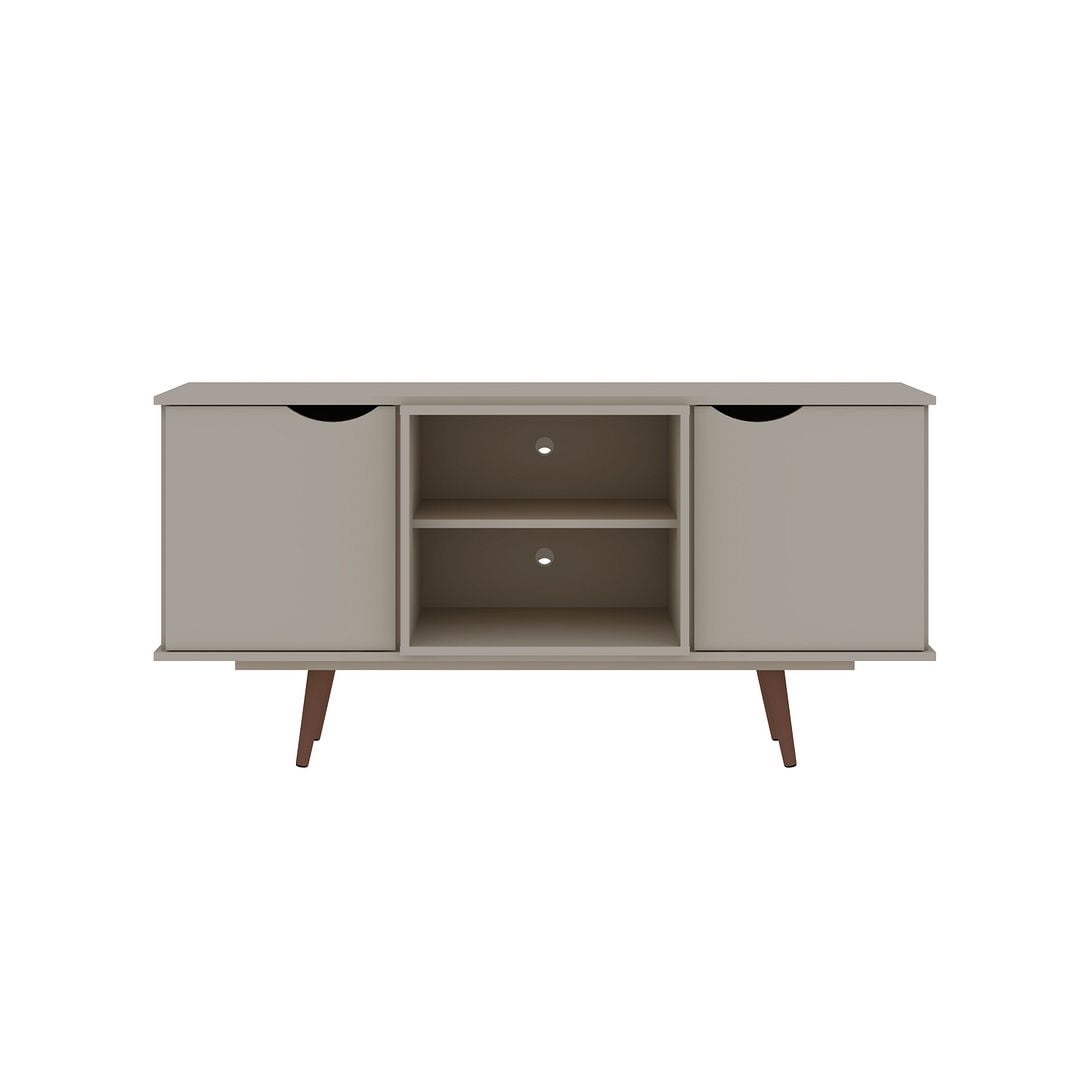 Manhattan Comfort Hampton 4 Shelves Wood TV Stand for TVs up to 46" in ...